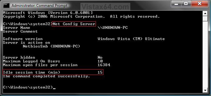 Network Idle Session Time to Automatically Disconnect | Vista Forums