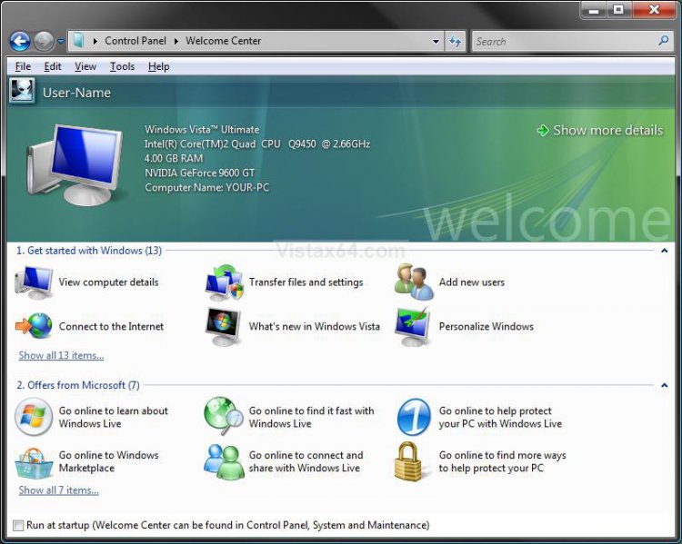 Welcome Center - Enable or Disable at All Users Startup | Vista Forums